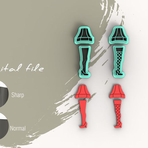 🦵 Leg Lamp Polymer Clay Cutter | Digital STL File | 4 Sizes | 2 Cutter ...