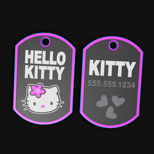 🐱 Cat Dog Tag, Customize your cats collar, Pet ID Tag, Dog Tag, 3D ...