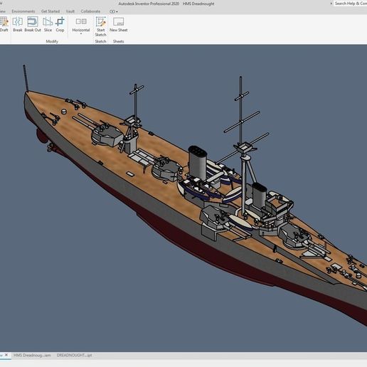 🚁 HMS Dreadnought 1906・Free STL File for 3D printing・Cults