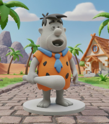 👾 Fred Flintstone Cartoon Caveman 3D Character - Stone Age Character ...