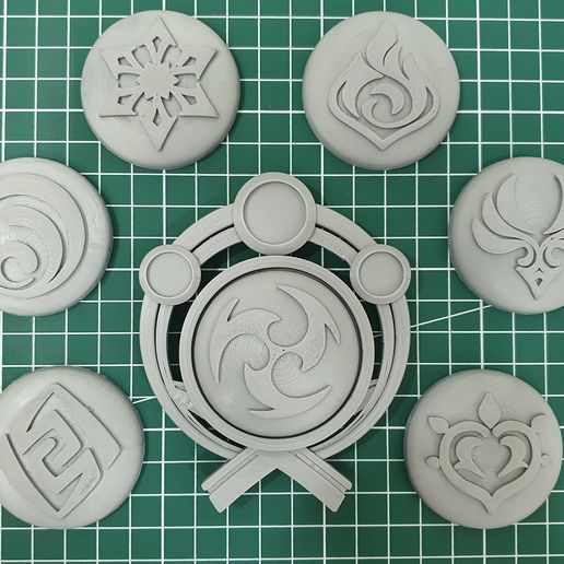3D printer Inazuma Vision Set -- Genshin Impact -- Vision Frame and 7 ...
