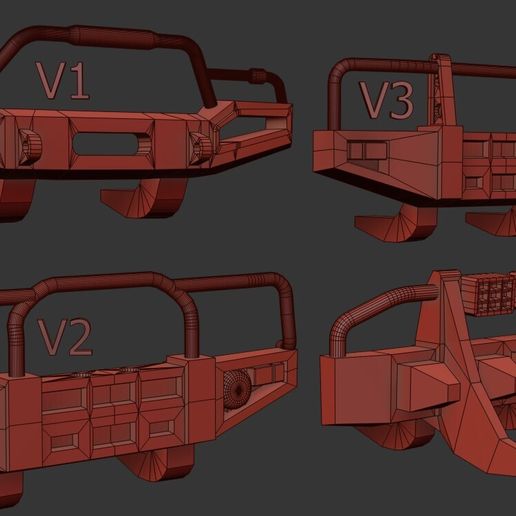 🐂 Bull Bar Set#1 1:64・ OBJ File for 3D printing・Cults