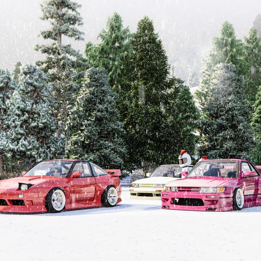 🆕 Cartoon Nissan 180SX new year desktop wallpapers・Free 3D File for 3D ...
