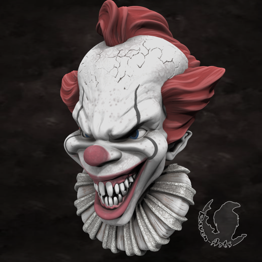 🤡 PENNYWISE CLOWN WALL ART & MASKS・ STL File for 3D printing・Cults