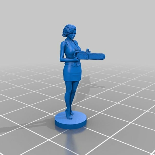 🪚 Lady with a Chainsaw・Free STL File for ・Cults