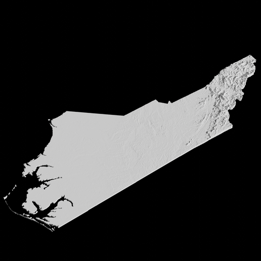 🇺🇸 USA State of North Carolina Topographic Map - 3D Terrain Elevation ...