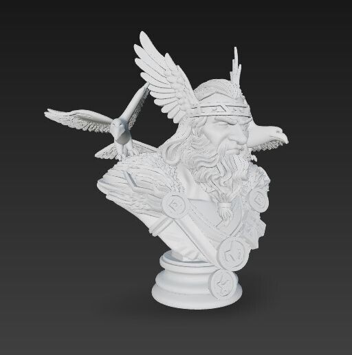 👤 Lord of the Ravens: Odin Bust – 3D Printable Norse Mythology Statue ...