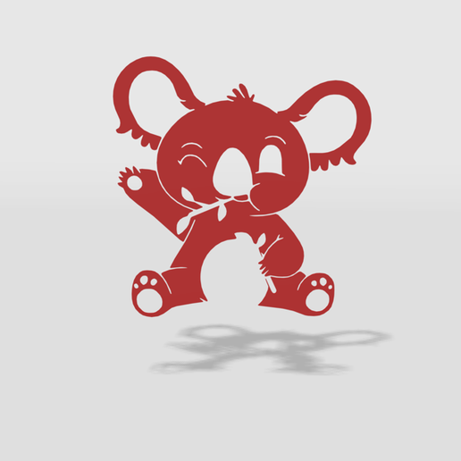 STL file wall decor cute koala 🐨 ・Template to download and 3D print・Cults