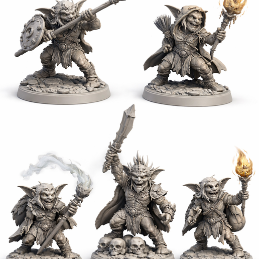 👺 D&D Goblin Warband – Tabletop Miniature Pack・ 3D File for 3D printing ...
