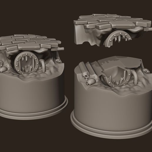 👾 Plinth-Style 40mm Miniature Base - Sewer Theme・ STL File for 3D ...
