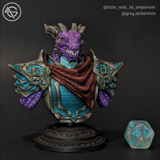 👤 Miniature Bust - Dralag the Dragonborn Paladin, DnD Minis - Fantasy ...