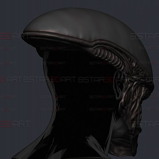 👽 Alien Xenomorph Mask - Halloween Cosplay・ STL File for 3D printing・Cults