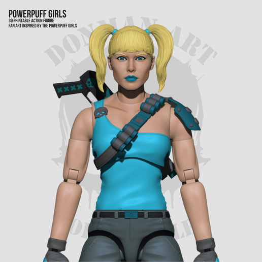 🎨 Powerpuff Girls Fan Art Full Action Figure STL files 3D print model ...