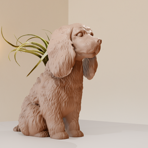STL file cocker spaniel sitting planter pot flower vase stl 🪴 ・Model to ...