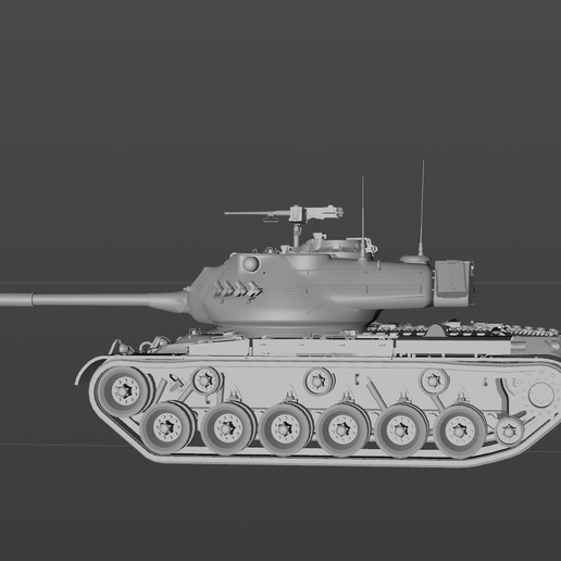 🪖 German mKPz M47 G tank 3D model material・ OBJ File for 3D printing・Cults