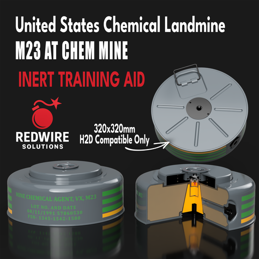 🇺🇸 USA M23 VX Chemical Landmine | Full & Cutaway Training Aid・ 3D File ...
