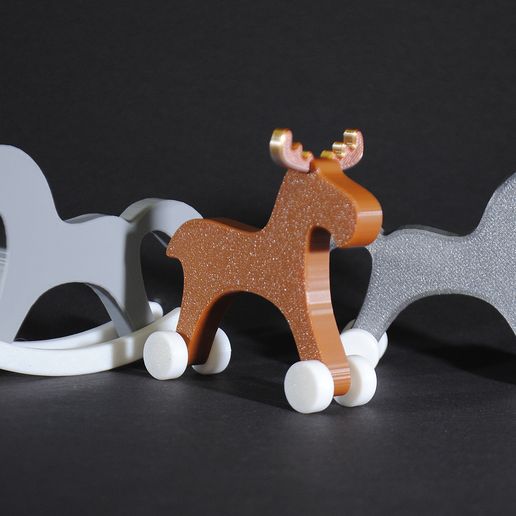 🐎 Minimalist Toys: Horses and Moose on Wheels / Rocker – 3D Printable ...