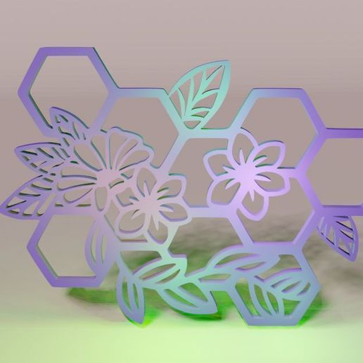 💐 Hexagon flower・Free STL File for 3D printing・Cults