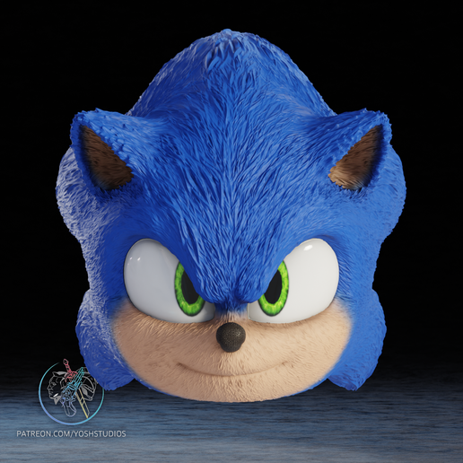 Archivo 3MF Sonic Movie Mask 3D Printer STL File 🎬 ・Modelo para ...