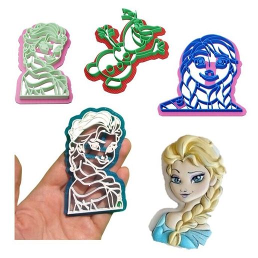 🎬 SET OF 3 FROZEN COOKIES CUTTER STAMP FROZEN MOVIE DISNEY FONDANT KIDS ...