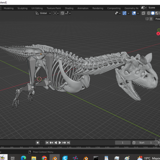 3D file Carnotaurus skeleton 60 cm 3d print 💀 ・3D print design to download・Cults