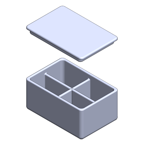 📦 Storage Container (4 compartments)・ STL File for 3D printing・Cults