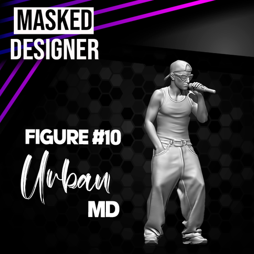 👦 FIGURE URBAN #10 MASKED SERIE (RAPPER)・ STL File for 3D printing・Cults