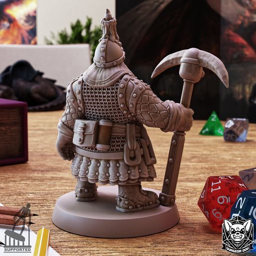 3D file Dwarf Miner - A 🎲 ・3D printing model to download・Cults
