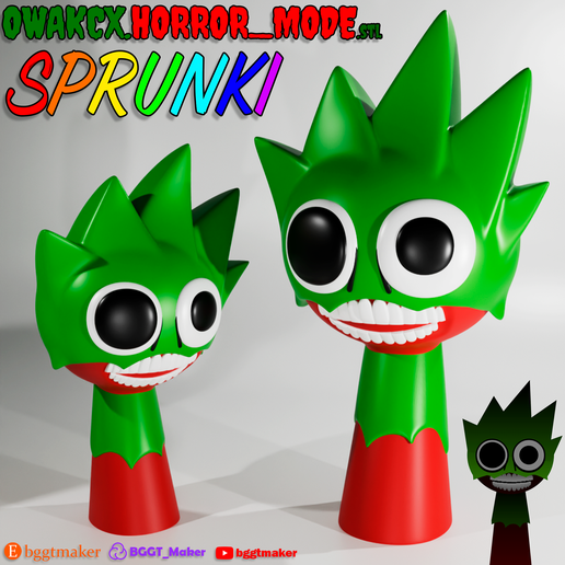 arquivo STL OWAKCX HORROR SPRUNKI INCREDIBOX | Lime Sprunki 3D Model ...