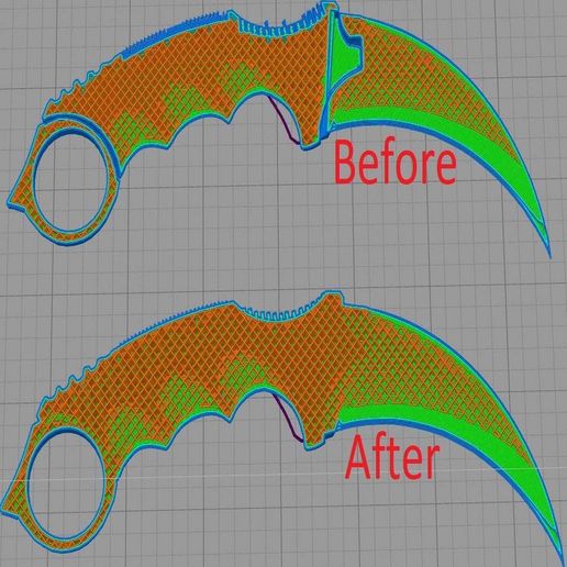 🔪 Karambit stl Fixed and easy print version・Free STL File for ・Cults