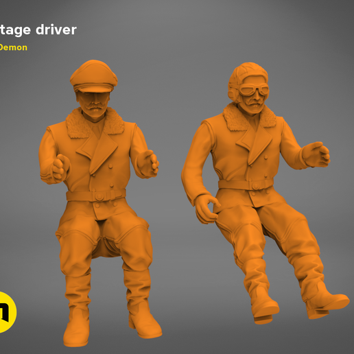 🚗 Vintage driver・ STL File for 3D printing・Cults