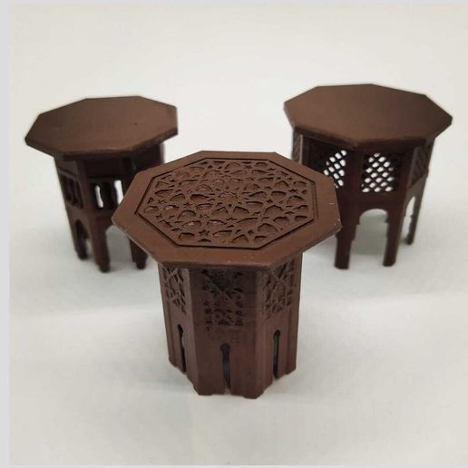 🪵 Arabic table geometric decoration MOB03 -Arabic table with geometric ...