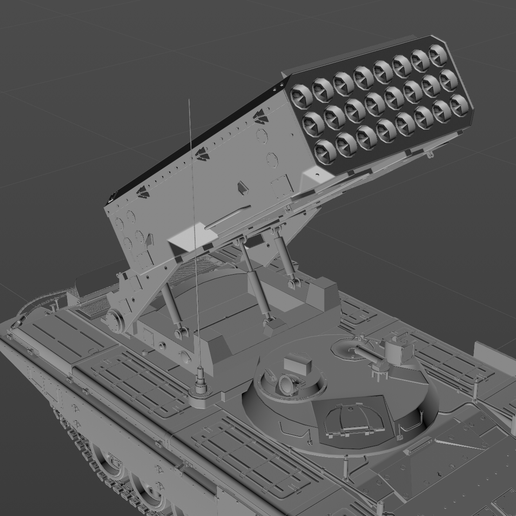 🚀 Russian TOS-1 self-propelled rocket launcher 3D model material (1 ...