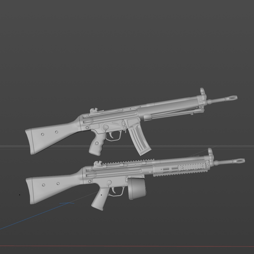 OBJ file German HK33 rifle digital model material-2 🗺️ ・Template to ...