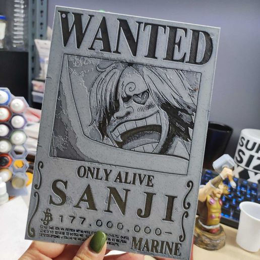 STL file Sanji Wanted Poster - One Piece 🖼️ (3MF)・3D printable model to ...