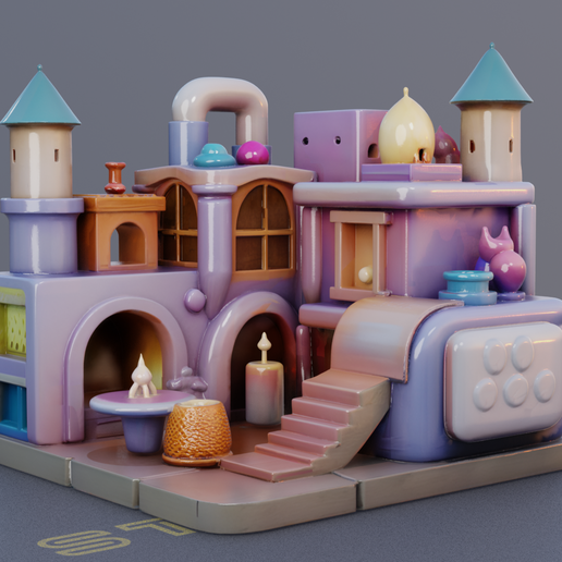 🏰 Whimsy Castle 3D Printable Fantasy House Model 280mm One Piece STL ...