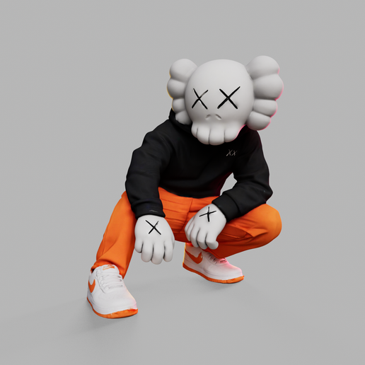 🎨 Kaws Urban Style FanArt・ OBJ File for 3D printing・Cults