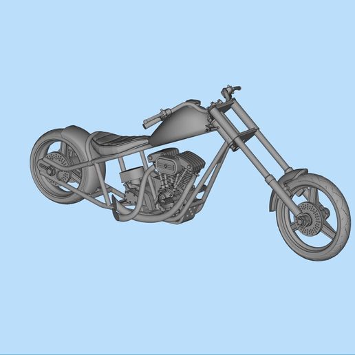 🏍️ Chopper custom biker motorcycle STL printable 3D print・ 3D File for ...