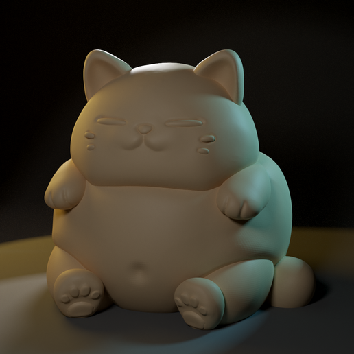 🍊 Adorable Orange Fat Cat・ STL File for 3D printing・Cults