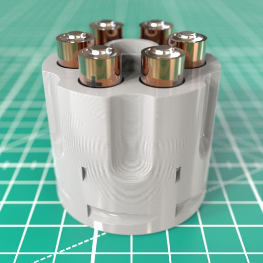 🔋 Revolver AAA Battery Holder・Free STL File for 3D printing・Cults