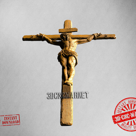 ️ Jesus in Cross STL, Jesus in Cross 3d figure, stl, 3d printer STL ...
