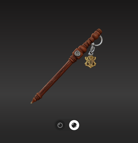 🗝️ Magical Wand Keychain 3D Model – Low-Res Style with Hogwarts Charm ...
