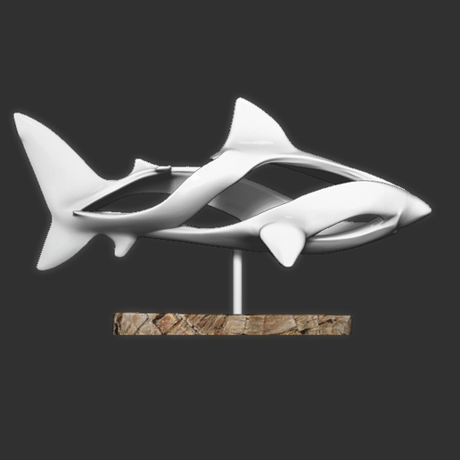 🦈 Abstract Shark Statue・ STL File for 3D printing・Cults