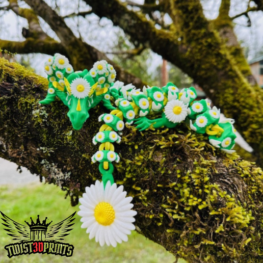 💐 Daisy Flower Dragon, Articulated Dragon Flexi・ STL File for 3D ...