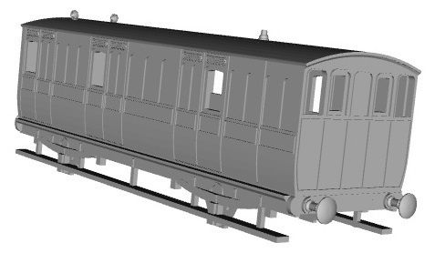 🛞 WCPR (ex GER) 4 wheel brake coach 1/148 scale・ 3D File for 3D ...