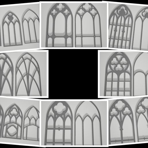 🏠 Gothic windows・ STL File for 3D printing・Cults