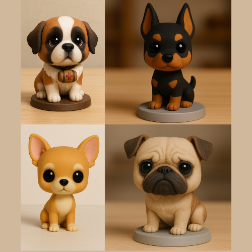 🐕 Colección de 13 figuras de diferentes razas de perros estilo chibi ...