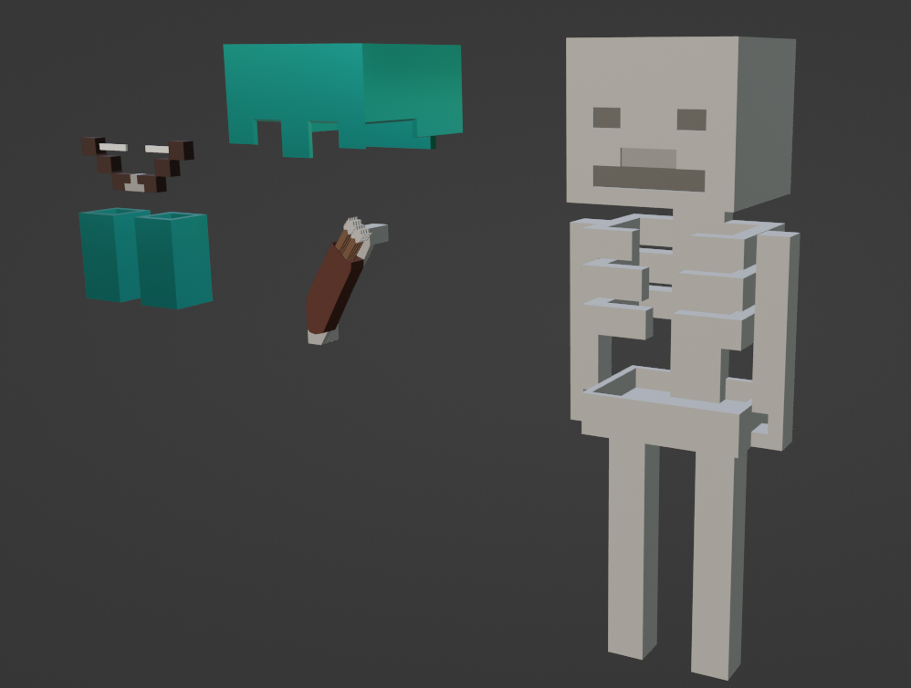 Fichier STL gratuit squelette de minecraft + accessoires・Objet pour ...