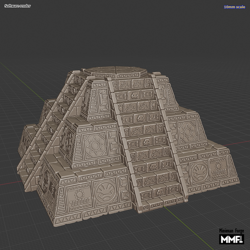 🕍 Reptilians - Big Ziggurat - 10mm・ 3D File for 3D printing・Cults