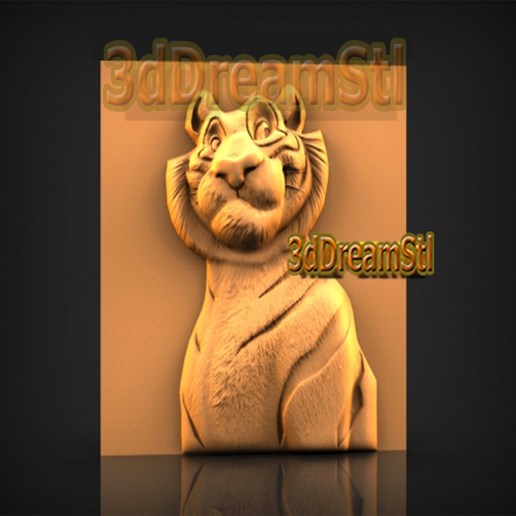 STL file Cartoon tiger STL model, CNC router engraver, artcam, aspire ...